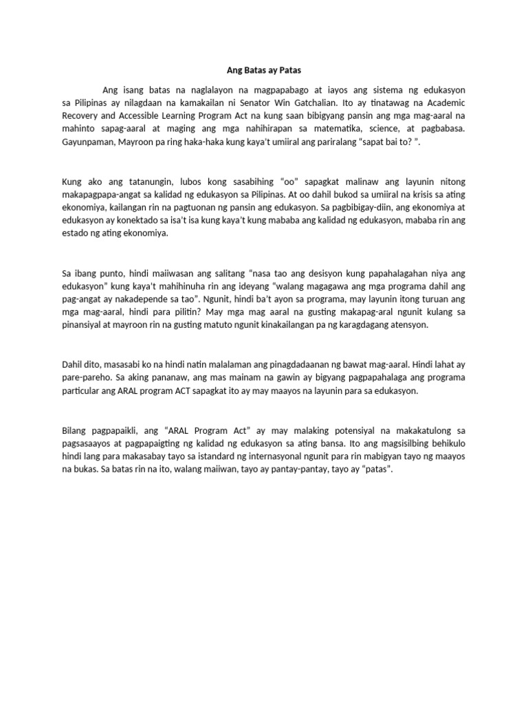 Ang Batas Ay Patas | PDF