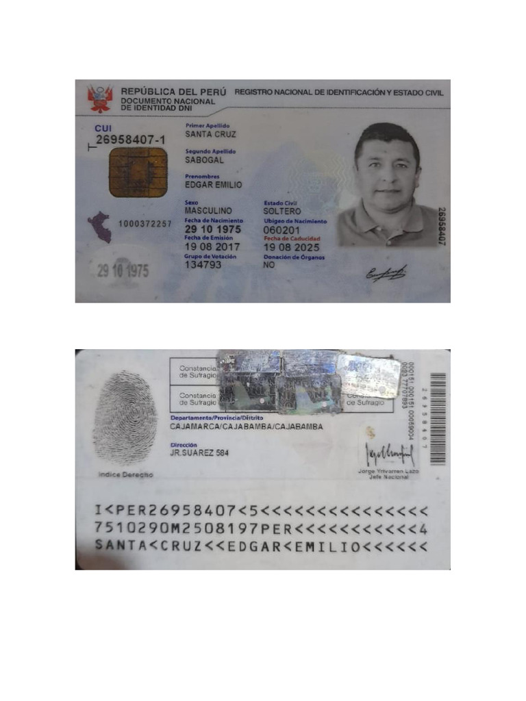 Edgar Santa Cruz Dni | PDF