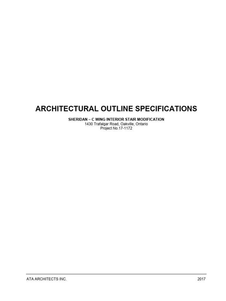 RFT 18 332 Architectural Outline Specifications | PDF | Structural ...