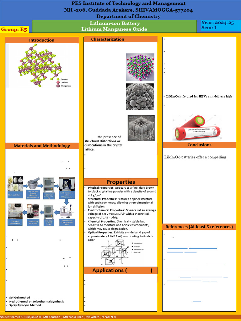Chemistry e Postal Presentation | PDF | Lithium Ion Battery | Lithium
