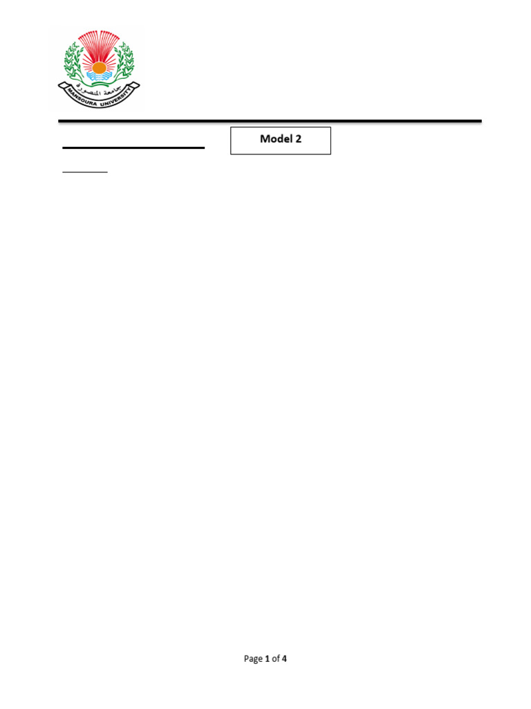 AI - Midterm - Model Answer - Model2 | PDF | Artificial Intelligence | Intelligence (AI) & Semantics