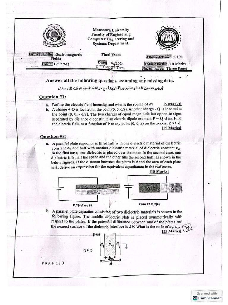 Electromagnetic Fields Final | PDF