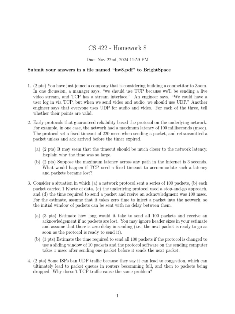 hw8_handout | PDF | Transmission Control Protocol | Internet Protocols