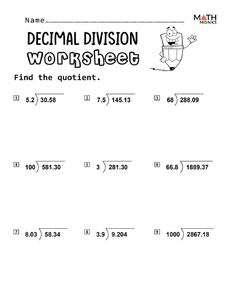 5th-Grade-Dividing-Decimals-Worksheet (1) | PDF