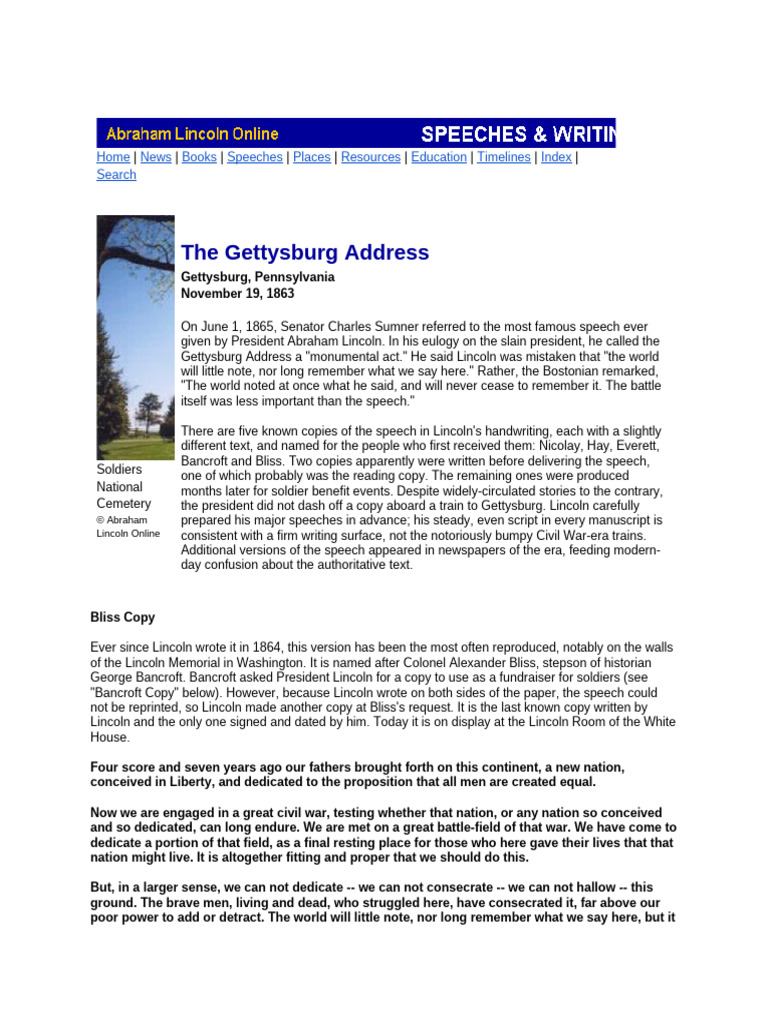 Lincoln's Gettysburg Address Analysis | PDF | Abraham Lincoln ...