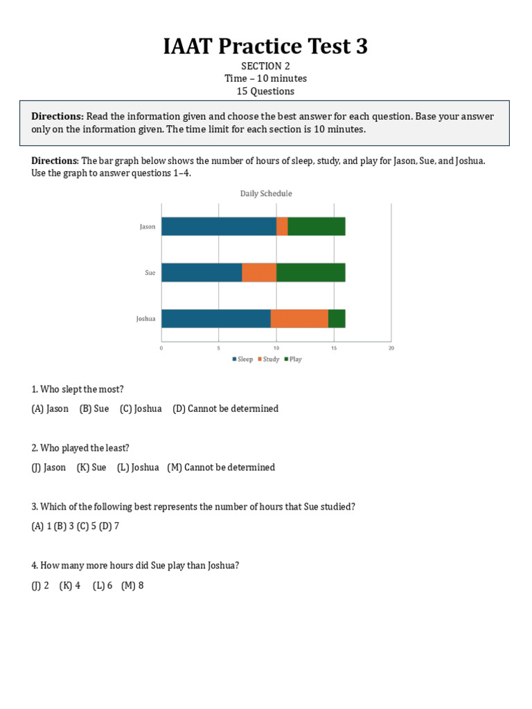 IAAT PRACTICE TEST 3 - Section 2 | PDF