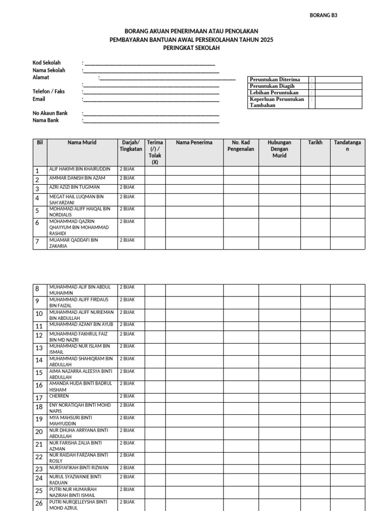 (2 BIJAK ) BORANG AKUAN PENERIMAAN ATAU PENOLAKAN BAP | PDF