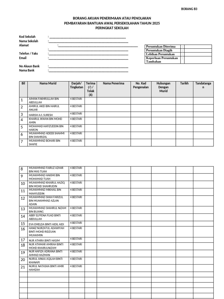 (4 BESTARI) BORANG AKUAN PENERIMAAN ATAU PENOLAKAN BAP | PDF