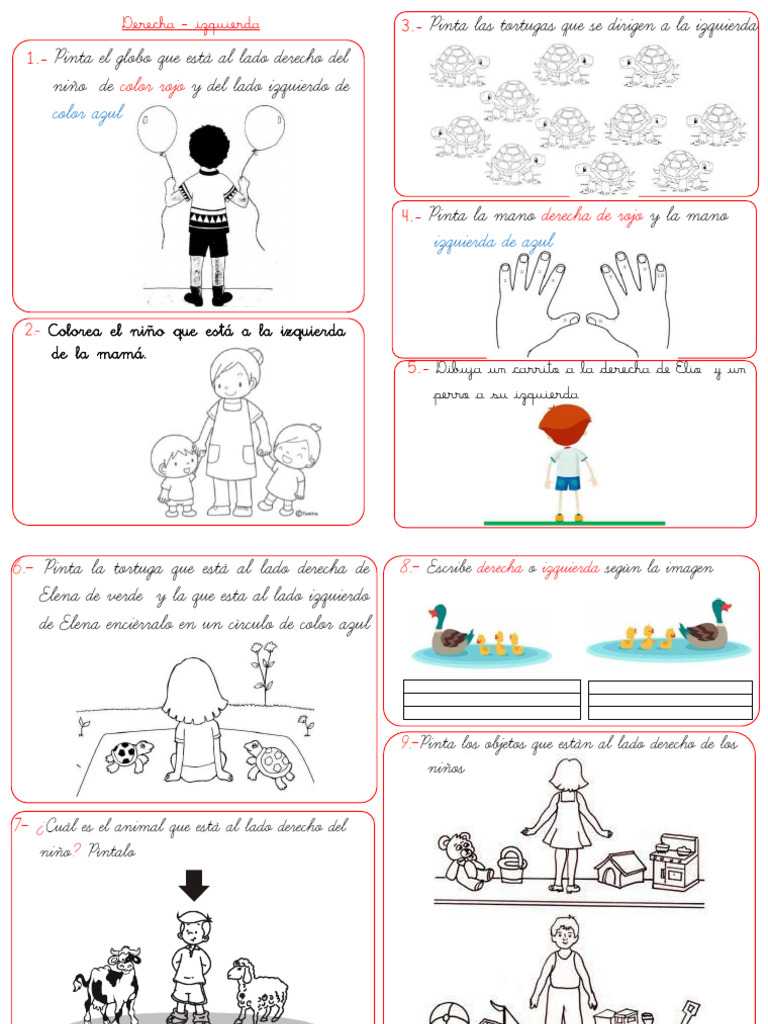 1er Fichas 10 Derecha - Izquierda | PDF