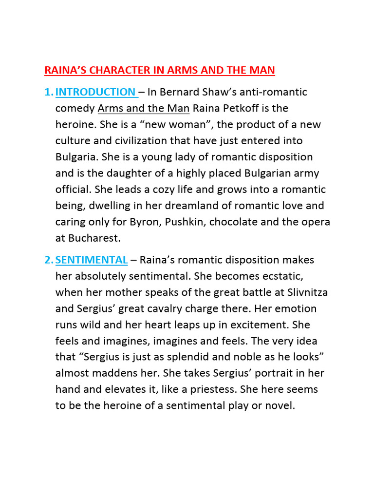 Microsoft Word - RAINA'S CHARACTER | PDF