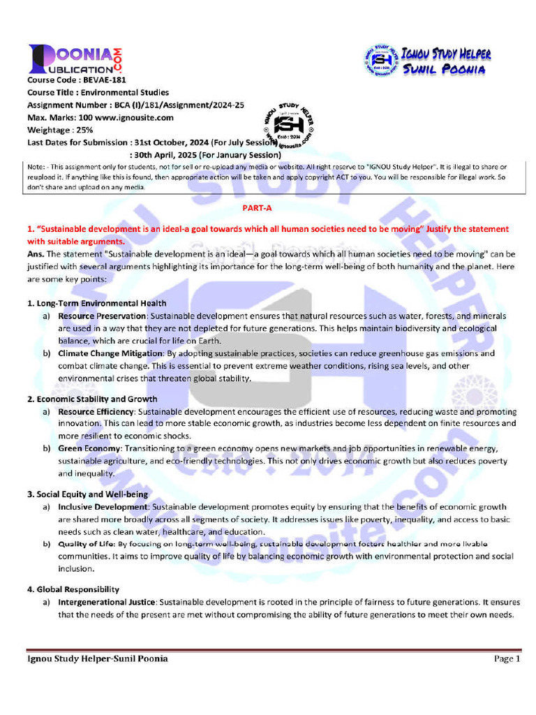 BEVAE-181 Solved Assignment 2024-25 | PDF