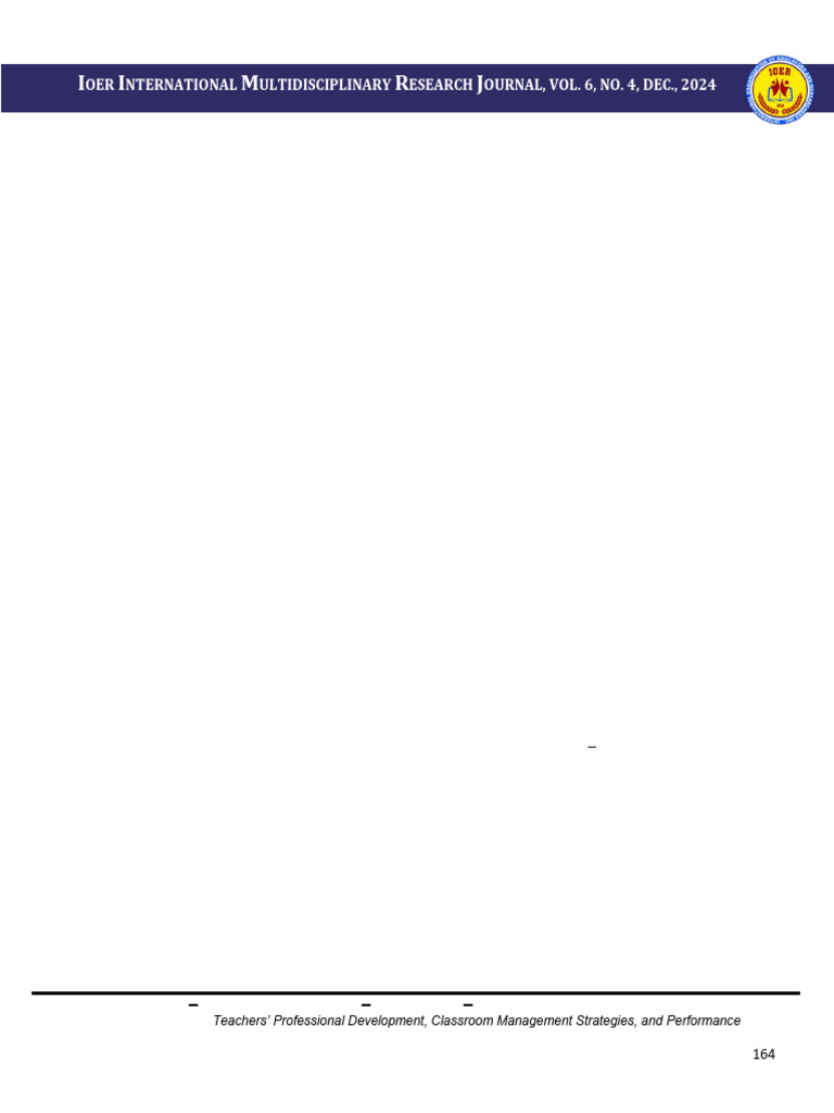 Teachers' Professional Development Classroom Management Strategies and ...