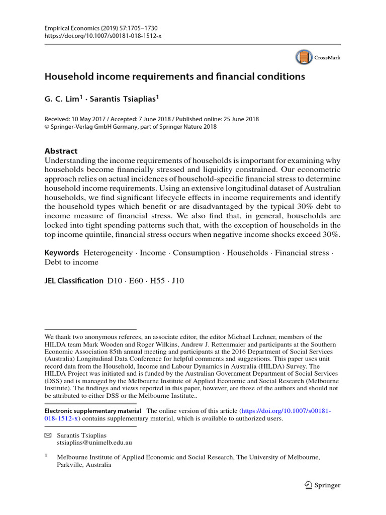 Household Income Requirements Analysis | PDF | Consumption (Economics ...