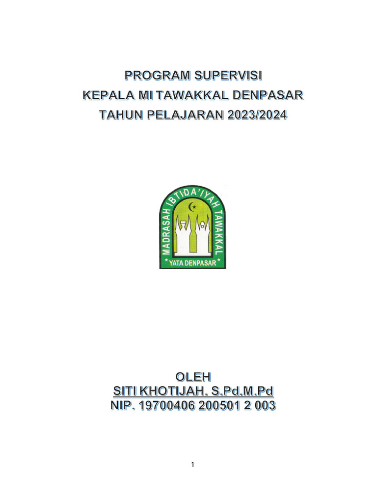Program Supervisi MI Tawakkal 2023/2024 | PDF