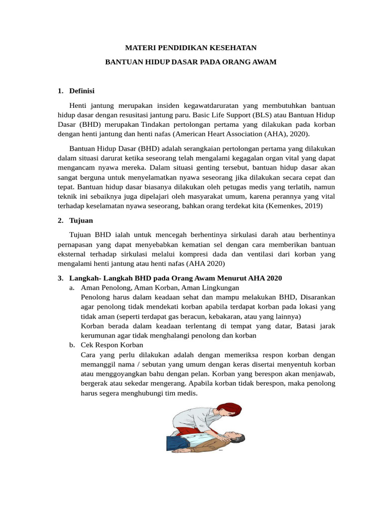 Materi Penkes BHD Pada Orang Awam | PDF