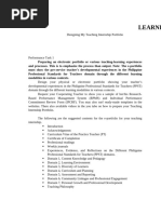 TOGUPEN JEREMY R. - Learning Task #11 - Designing My Teaching Internship Portfolio | PDF ...