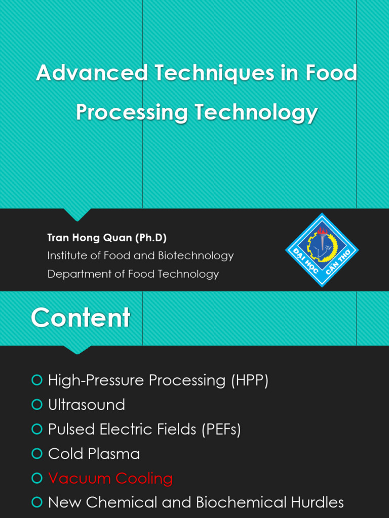 Handout-For-Advanced Techniques in Food Processing - Vacuum Cooling | PDF | Evaporation | Vacuum