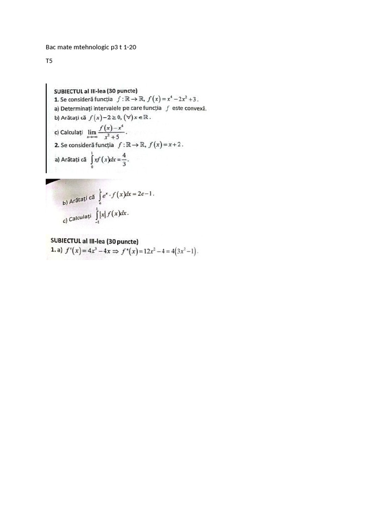 Bac mate mtehnologic p3 t 1 20 | PDF