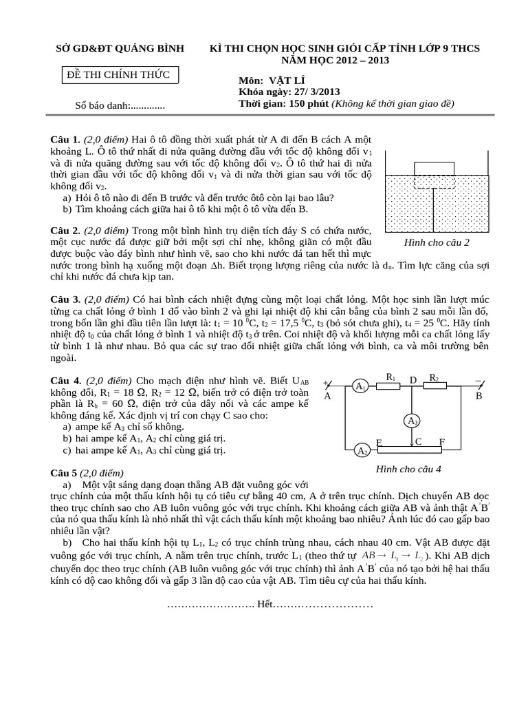 Dethi HSG 2013 QuangBinh L9 Vatly | PDF