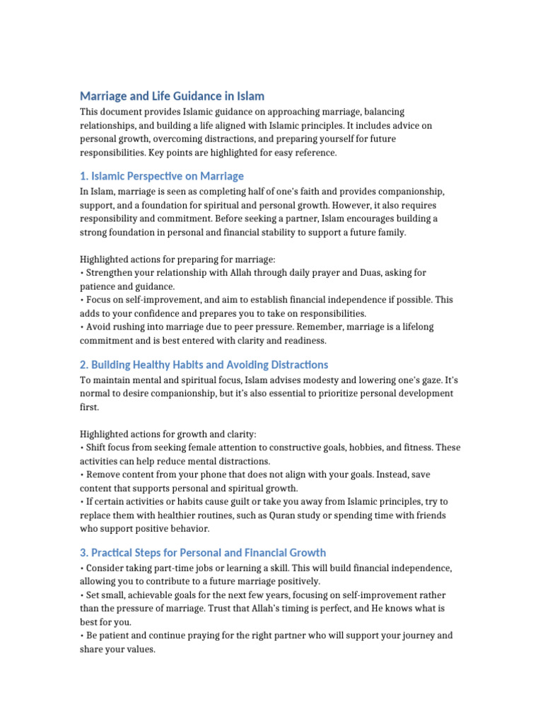 Marriage and Life Guidance | PDF | Personal Development | Marriage