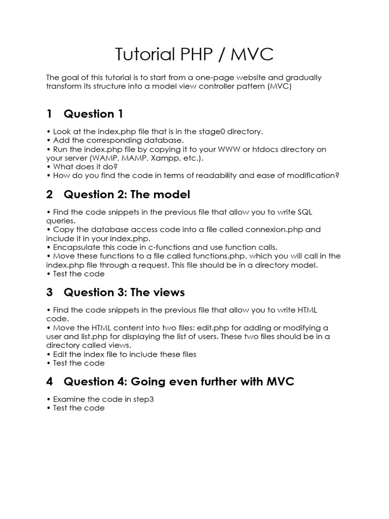 Tutorial PHP MVC 1 | PDF