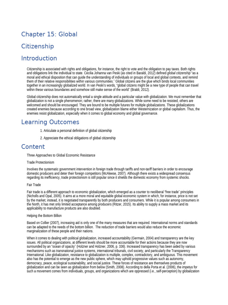 GEC 8 The Contemporary World Chapter 15 | PDF | Globalization | Citizenship