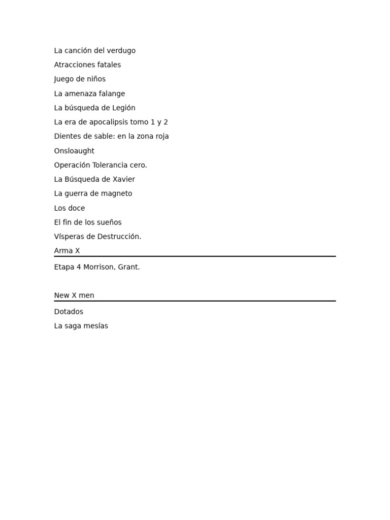 Lecturas X Men | PDF