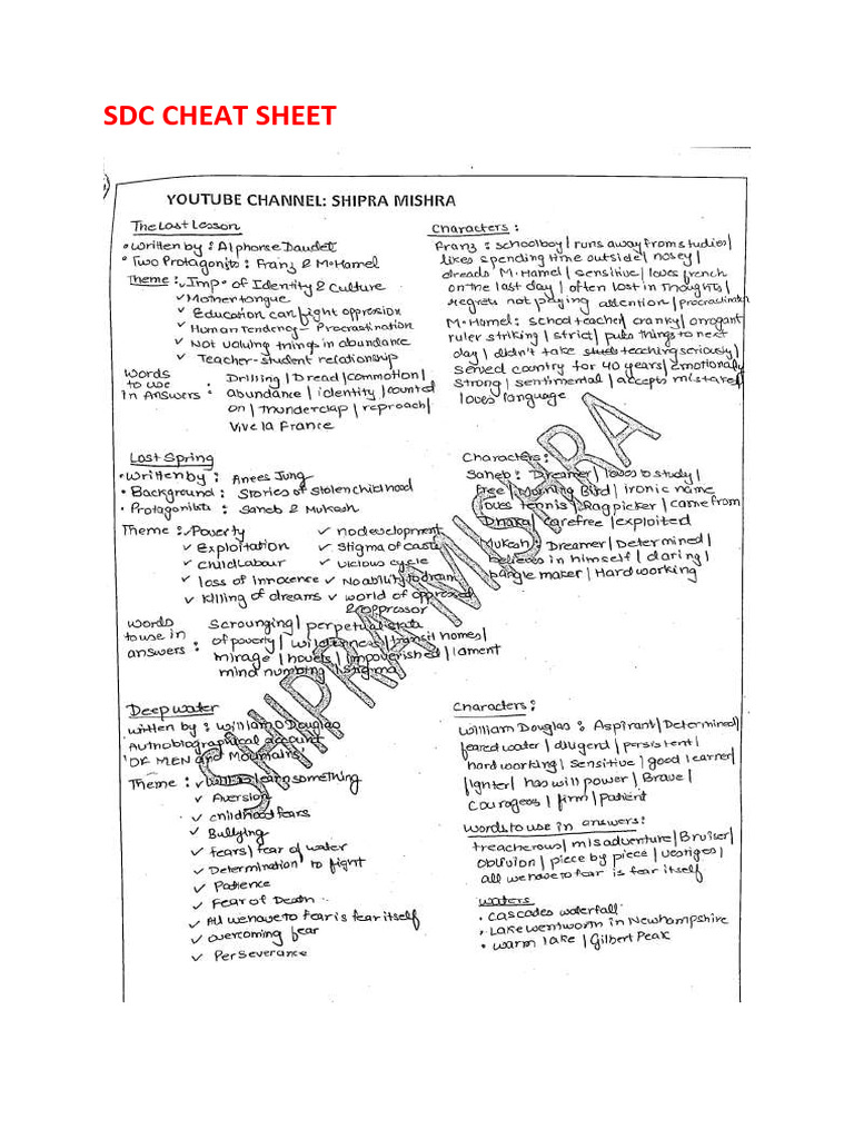 Sdc Cheat Sheet Copy | PDF