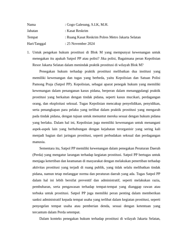 Hasil - Wawancara - Skripsi Reskrim | PDF