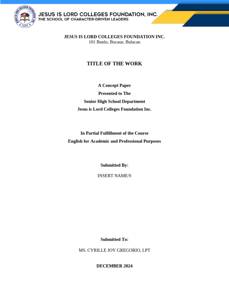 Concept Paper Guidelines for Students | PDF