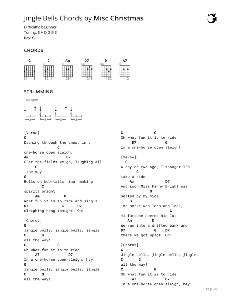 jingle bells chords (1) | PDF