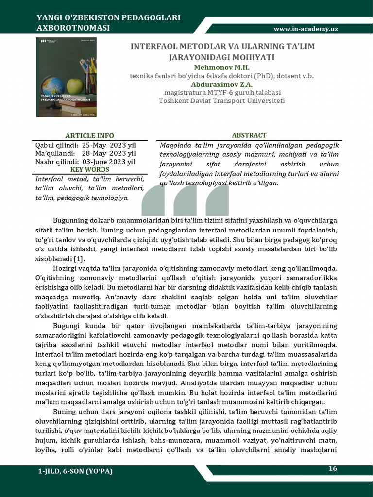 Interfaol Metod | PDF