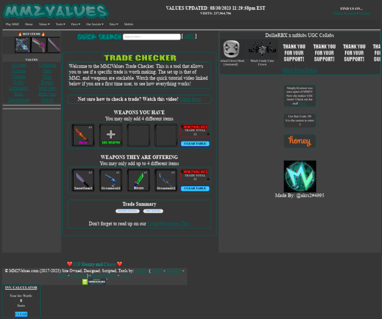 The Official Murder Mystery 2's Value List | PDF | Websites | Web 2.0