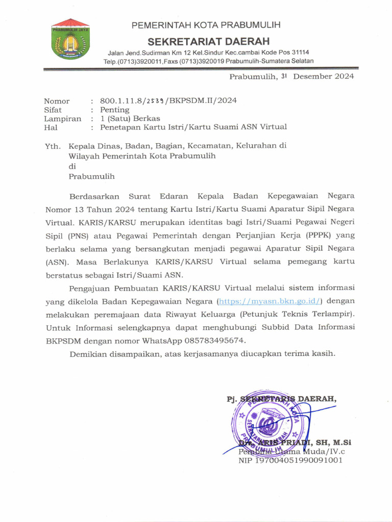 Panduan KARIS/KARSU Virtual ASN | PDF