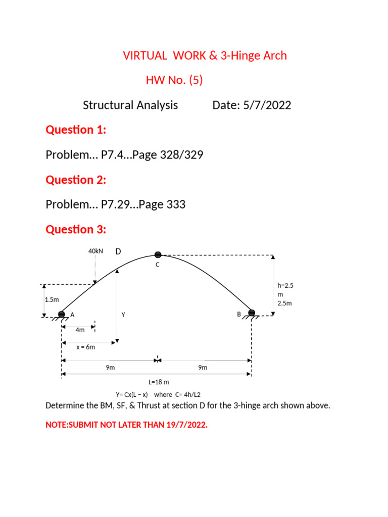 3-Hinge Arch Structural Analysis Guide | PDF