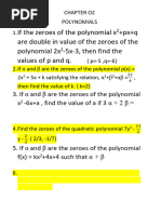 Class 10 Polynomial Extra Questions | PDF