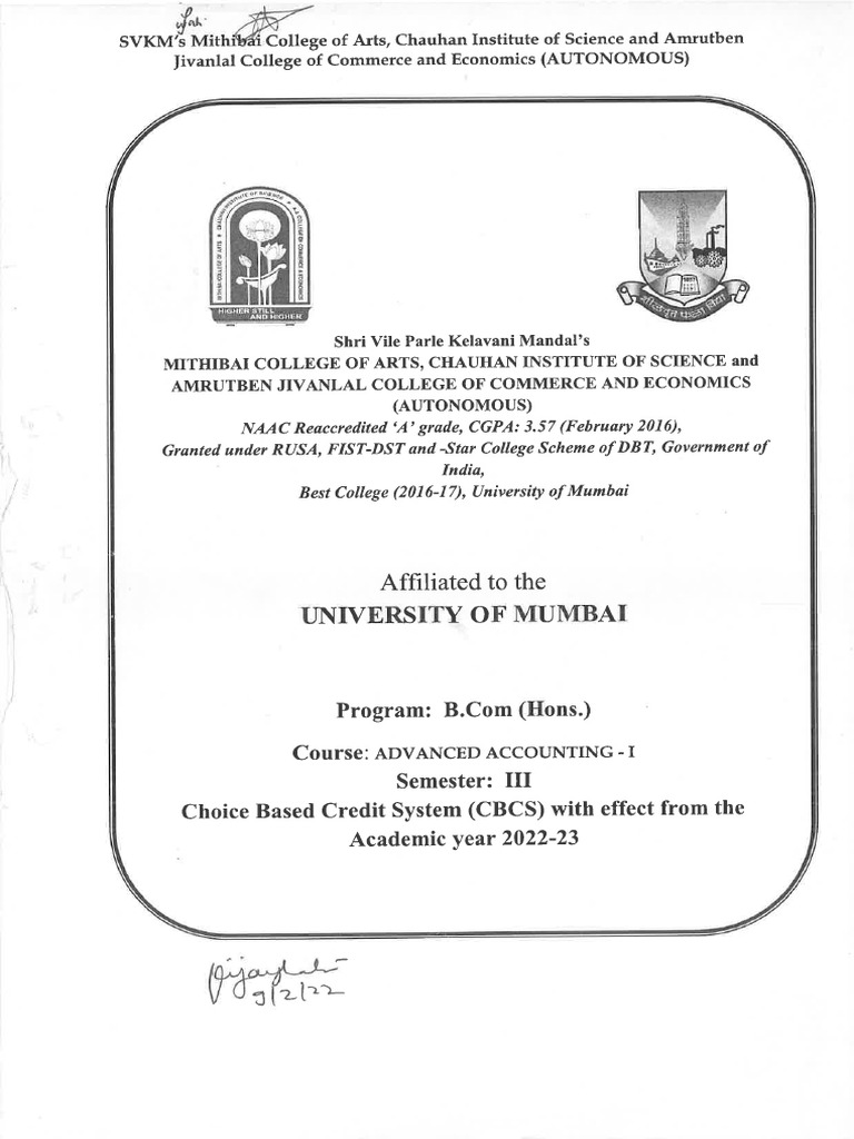 SYBCom Honours Syllabus | PDF