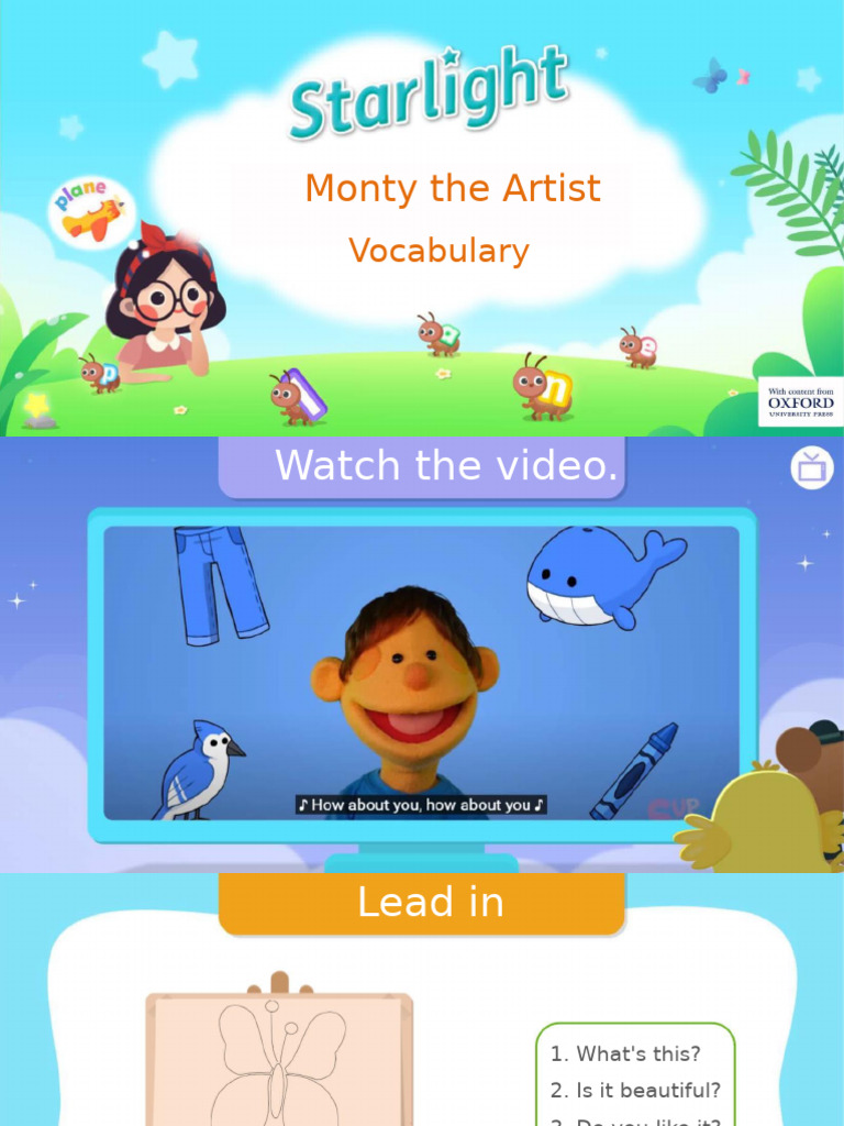 U2 L1 Monty The Artist Vocabulary | PDF