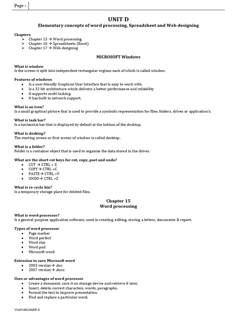 Word Processing Essentials Guide | PDF | Microsoft Word | Spreadsheet