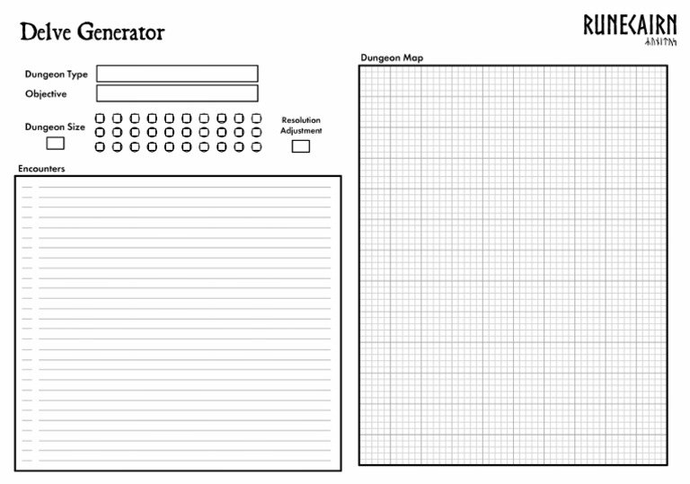 Runecairn Delve Generator | PDF