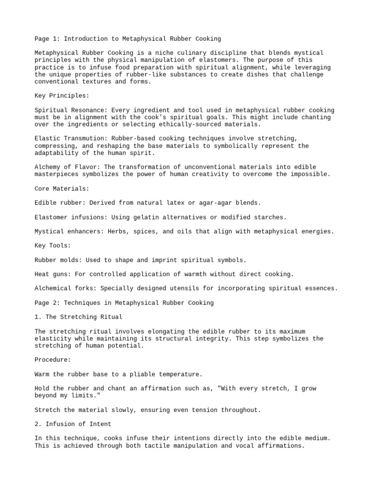Metaphysical Rubber Cooking Class | PDF | Cooking | Natural Rubber