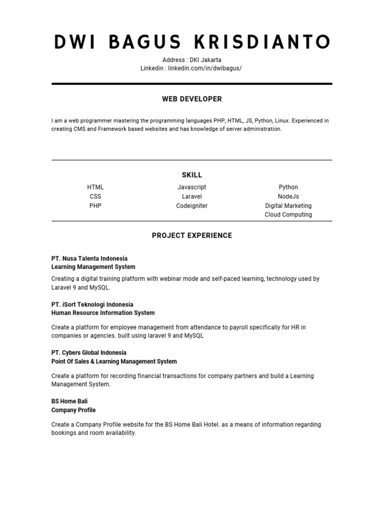 CV Bagus EN | PDF