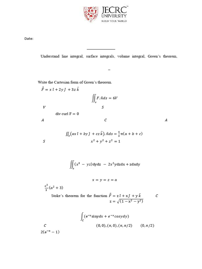 Tutorial Sheet 12 | PDF | Sphere | Mathematical Physics