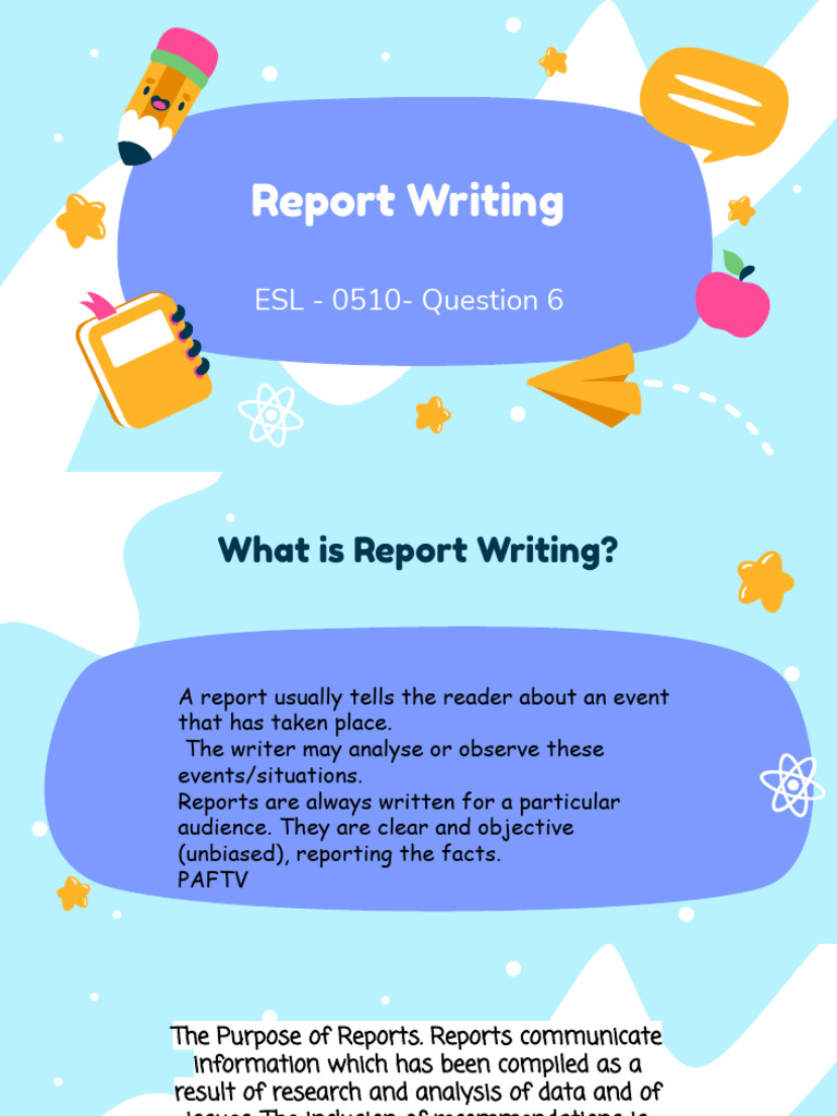 Report Writing Grade 9 and 10 ESL | PDF | Cognitive Science | Cognition