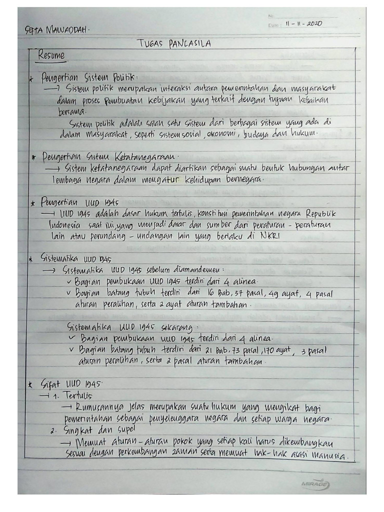 Sefta Mawaddah 1a Pancasila10 | PDF