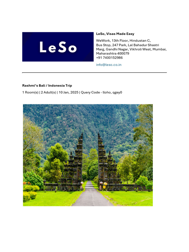 Bali 5N | PDF | Bali