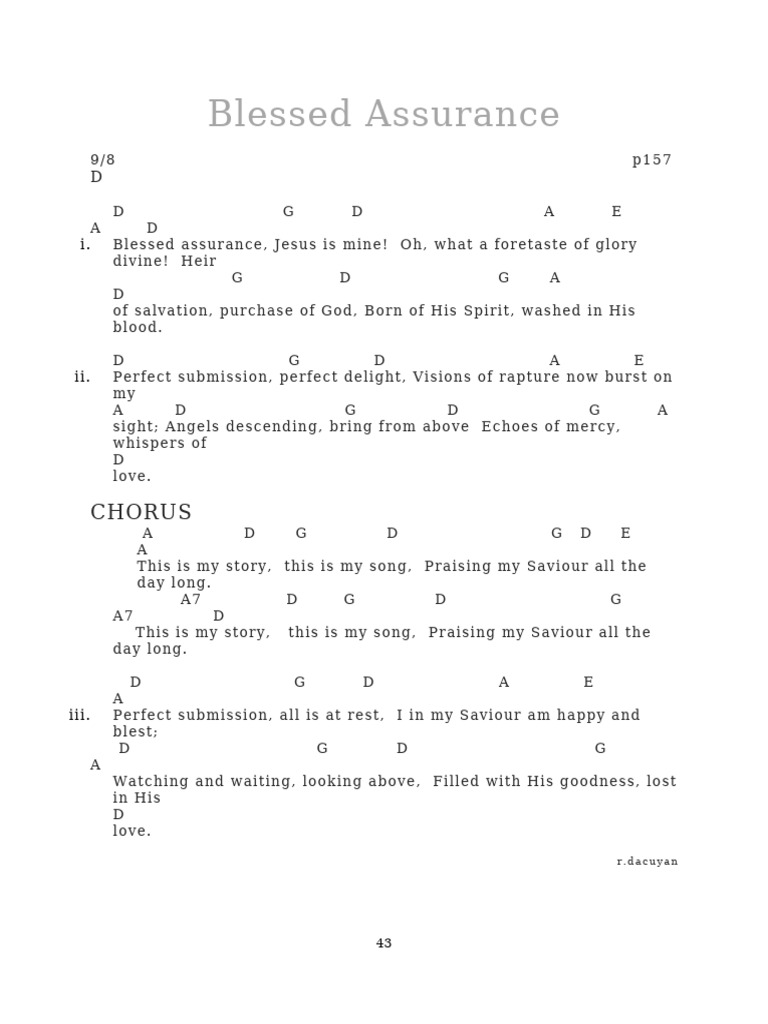 Blessed Assurance | PDF