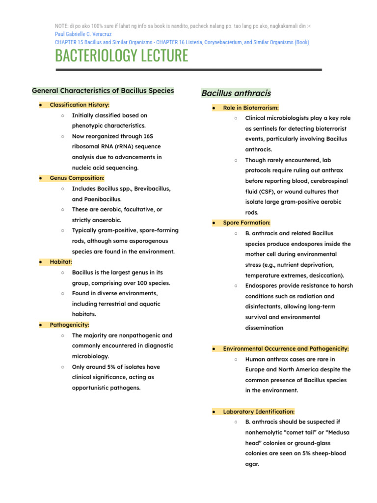 Bacte Lec Chap 15 16 Summary | PDF