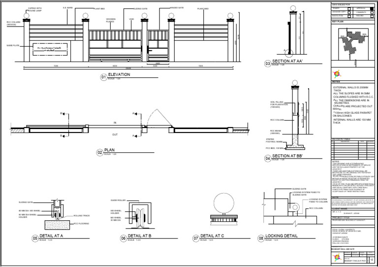 Boundary Wall and Sliding Gate Plan | PDF