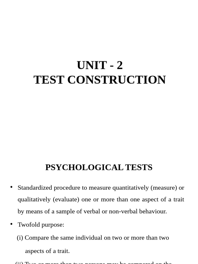 M3 U1 - Test Construction | PDF | Validity (Statistics) | Multiple Choice